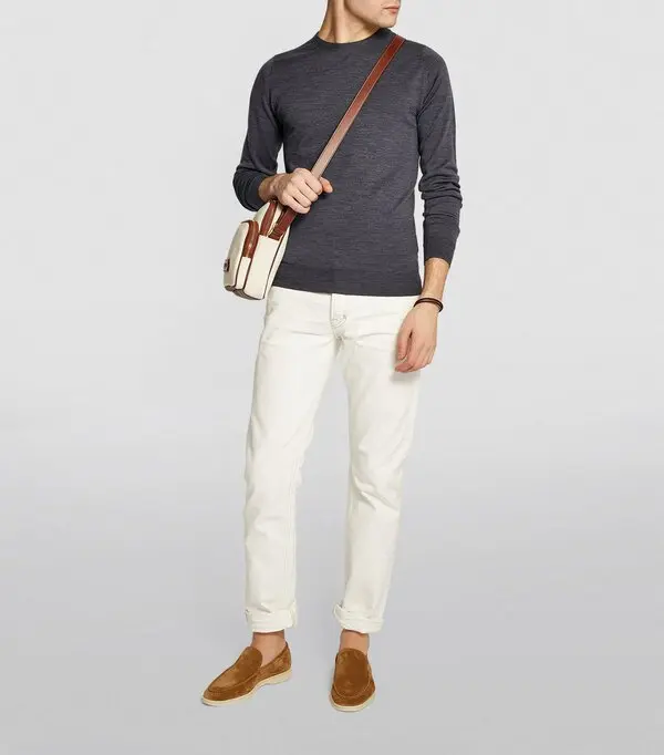 John Smedley Lundy Fine Knit Merino Wool Sweater - Grey