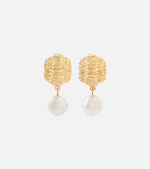 JENNIFER BEHR Faux Pearl & -plated Drop Earrings - Gold