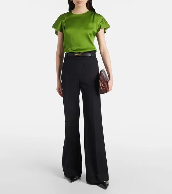 Victoria Beckham Satin Top - Green