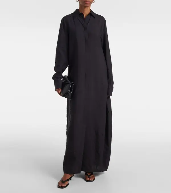 TOTEME Silk-blend Shirt Dress - Blue