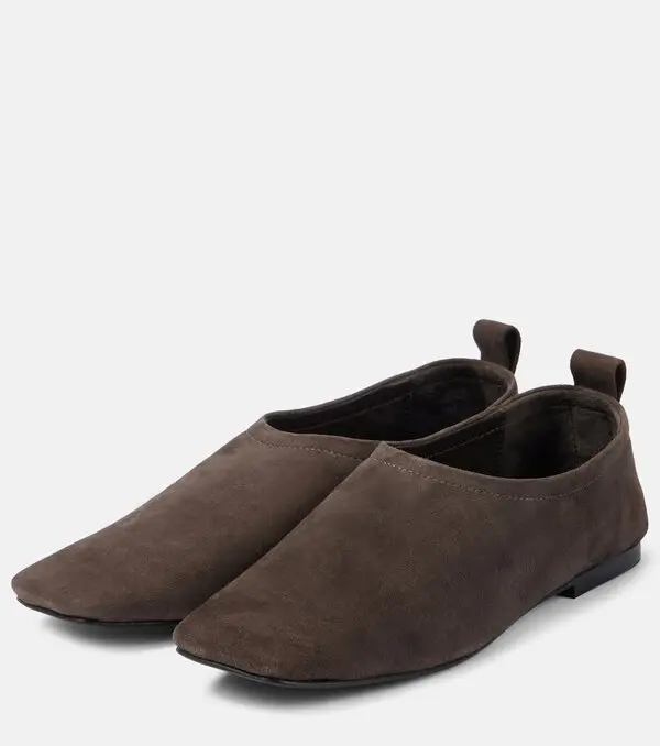 A.emery Pia Suede Square Toe Flats - Grey