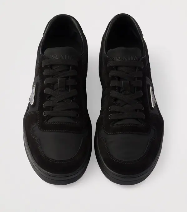 Prada Suede And Re-nylon Downtown Sneakers - Black