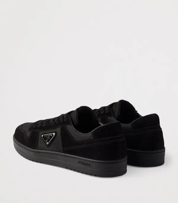 Prada Suede And Re-nylon Downtown Sneakers - Black