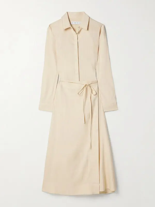 Proenza Schouler White Label Linen-blend Midi Wrap Dress - Neutrals