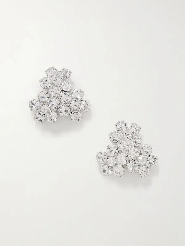 JENNIFER BEHR Violet Swarovski Crystal Earrings - Silver
