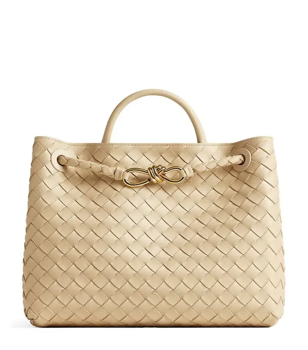 Bottega Veneta Medium Leather Andiamo Shoulder Bag - Neutral