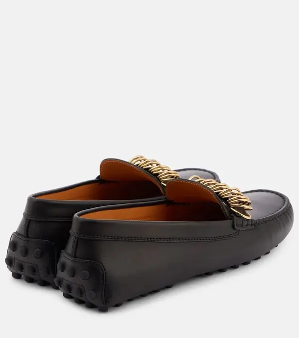 TOD'S Gommino Leather Driving Shoes - Black