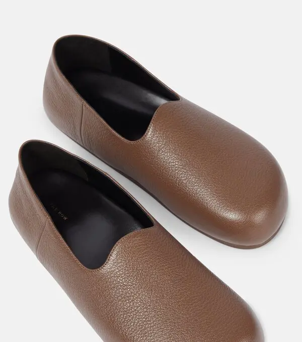 THE ROW Hugh Leather Slip-on Shoes