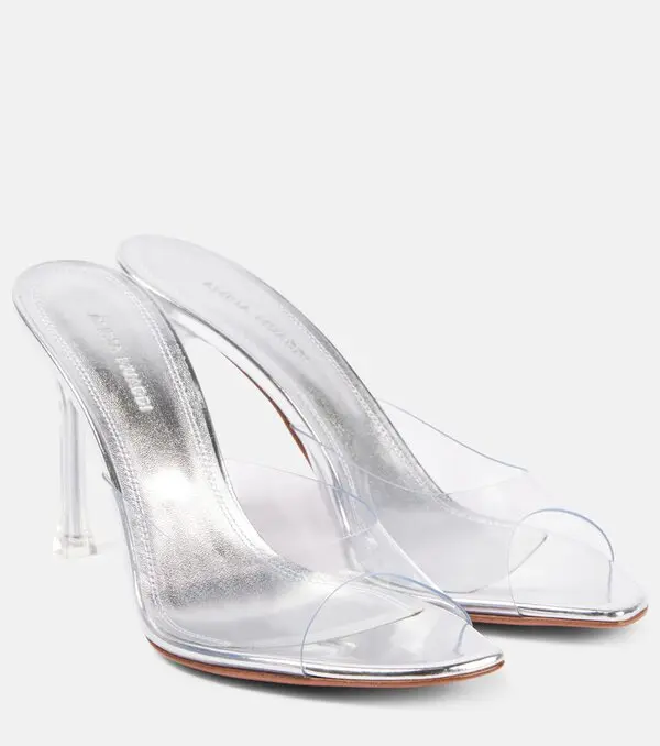 Amina Muaddi Alexa Glass 95 Mules