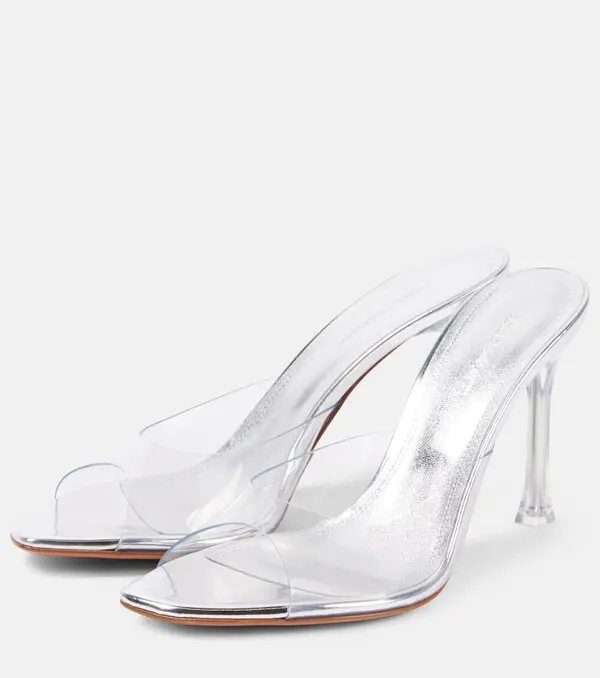 Amina Muaddi Alexa Glass 95 Mules