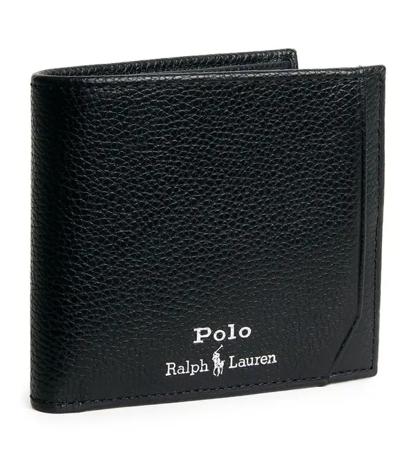 Polo Ralph Lauren Leather Logo Bifold Wallet - Black