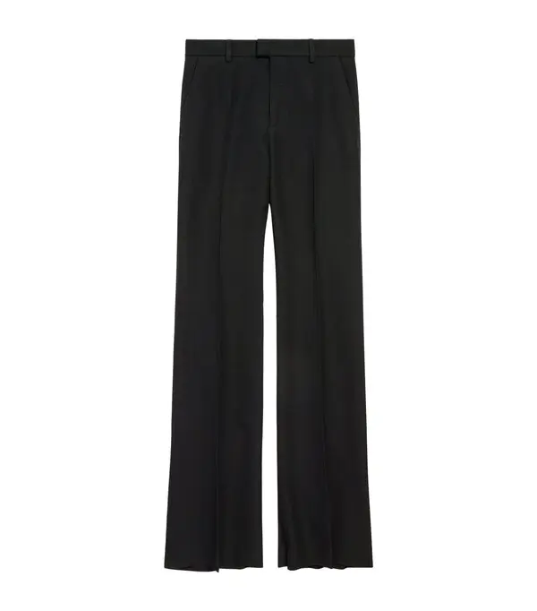 Balenciaga Wool Flared Trousers - Black