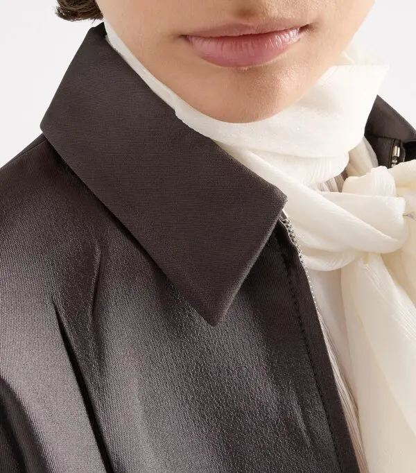 Prada Silk-wool Crinkled Jacket