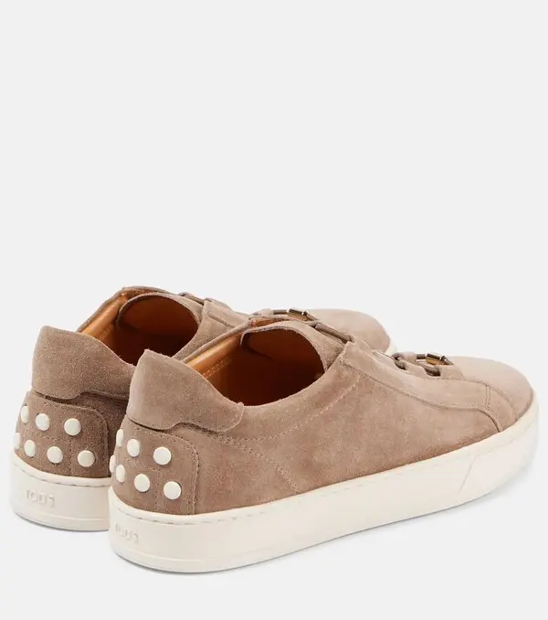TOD'S Suede Sneakers With Gold Tone Hardware