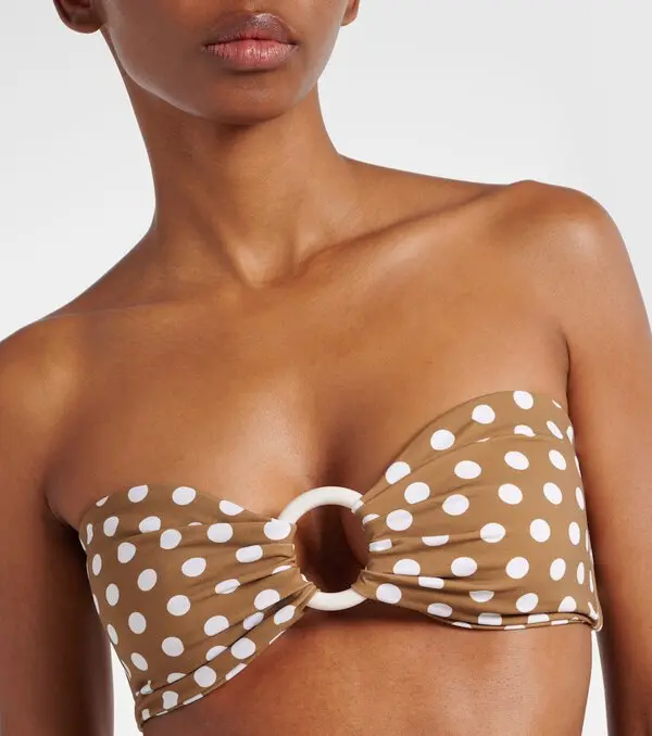 Marysia Coronado Polka-dot Bandeau Bikini Top - Brown