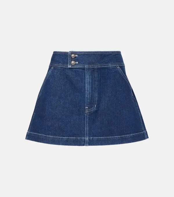 Veronica Beard Bowen Denim Miniskirt - Blue