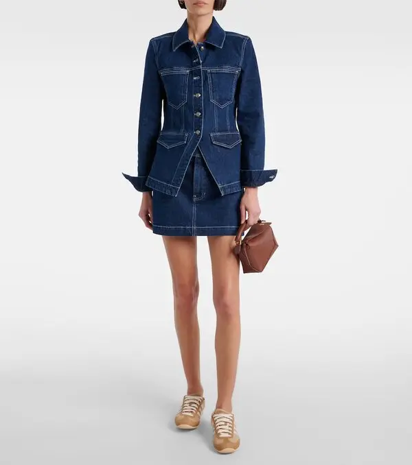 Veronica Beard Bowen Denim Miniskirt