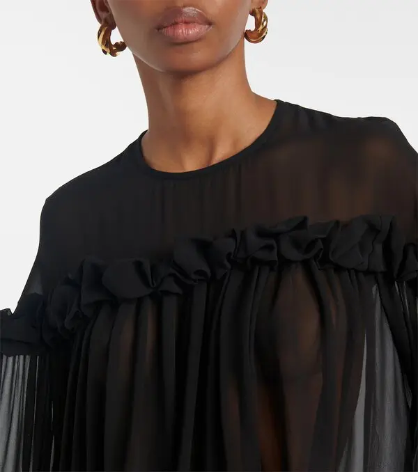 Ulla Johnson Peggy Ruffled Silk Georgette Blouse