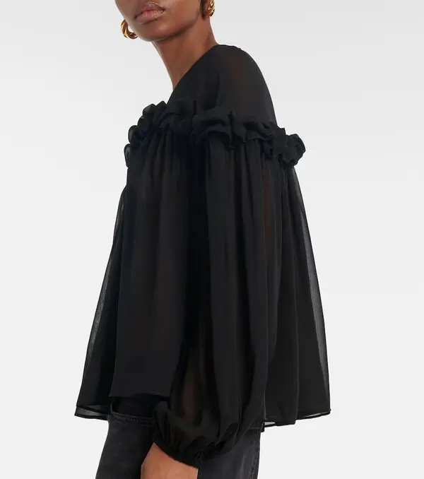 Ulla Johnson Peggy Ruffled Silk Georgette Blouse