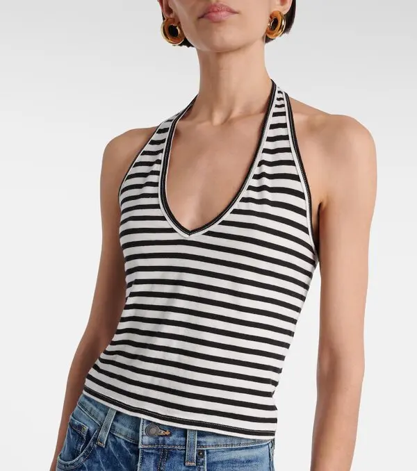 NILI LOTAN Britt Halterneck Cotton Jersey Top