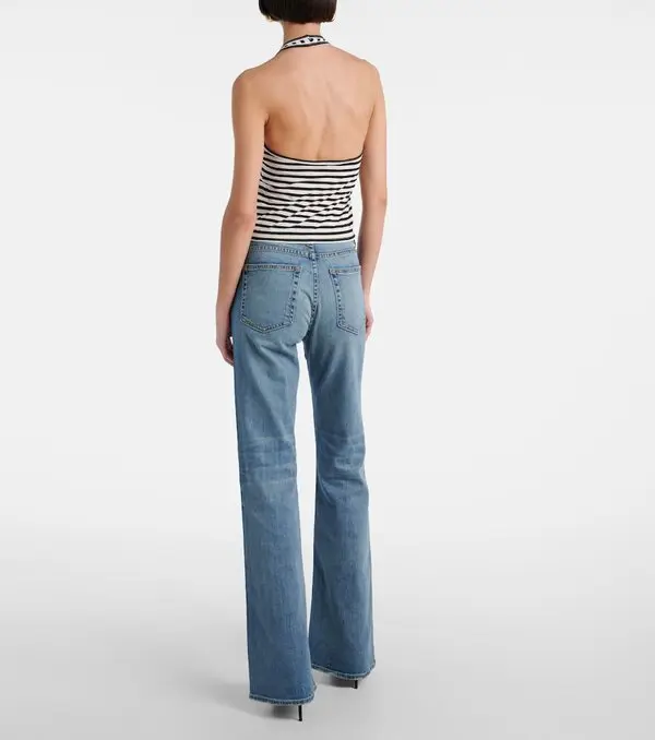 NILI LOTAN Britt Halterneck Cotton Jersey Top