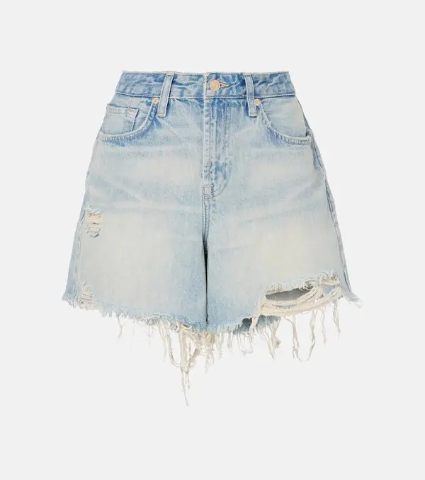 7 For All Mankind Monroe Denim Shorts Light Wash - Orange