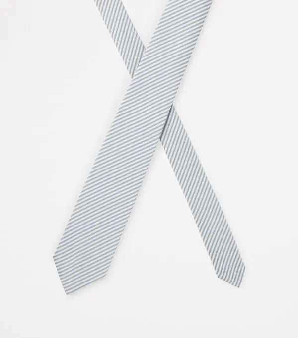 BOSS Silk Striped Neck Tie - Blue