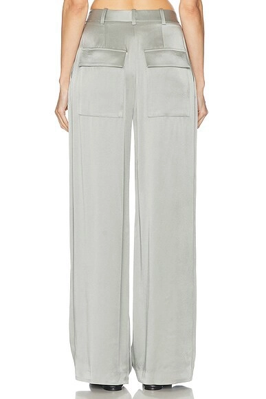 Lapointe Satin Relaxed Pleated Pant - Jade