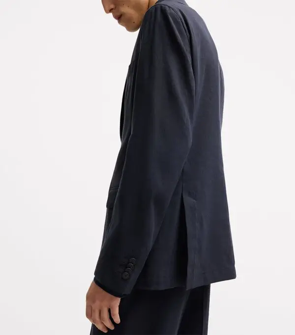 BOSS Linen-blend Slim Blazer - Blue