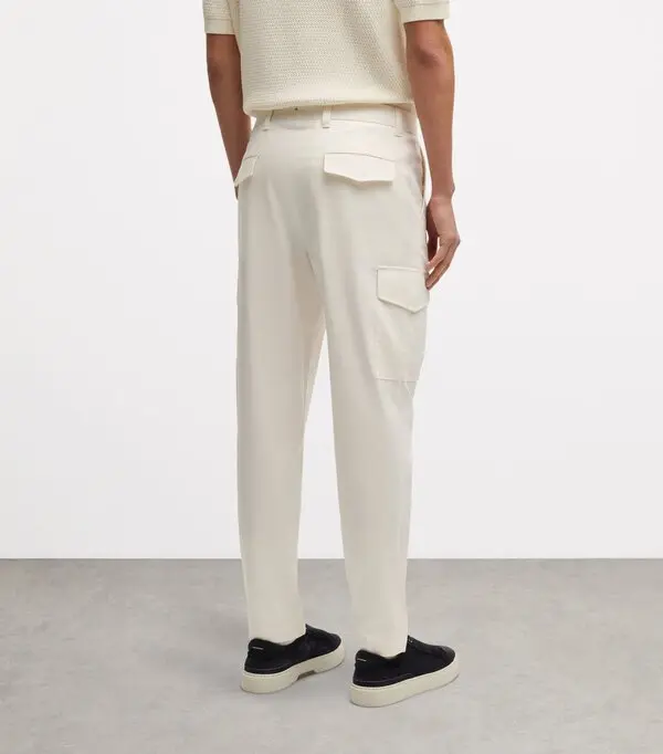 BOSS Cotton-silk Blend Cargo Trousers