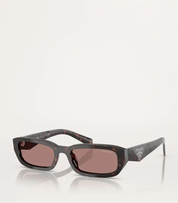 Prada Acetate Rectangular Frame Sunglasses - Brown