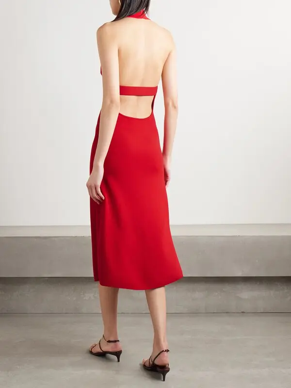 Cult Gaia Katara Knitted Open-back Turtleneck Midi Dress