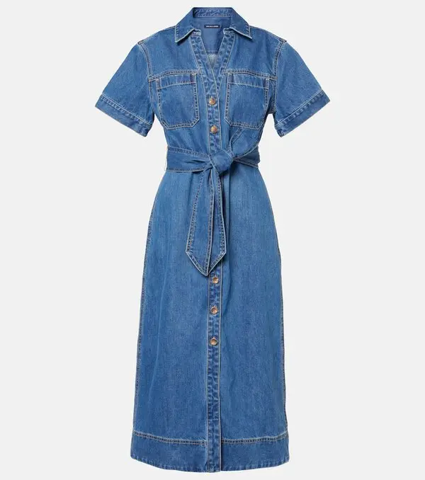 Veronica Beard Tabby Shirt Dress - Blue