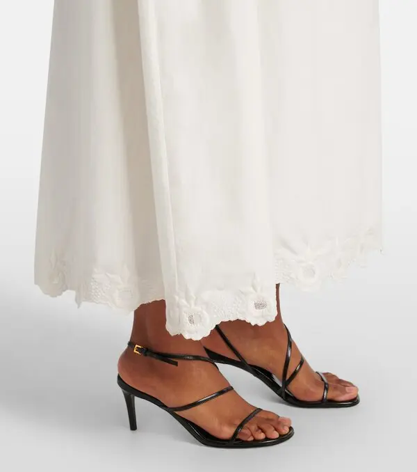Posse Antoinette Embroidered Cotton Maxi Skirt - White