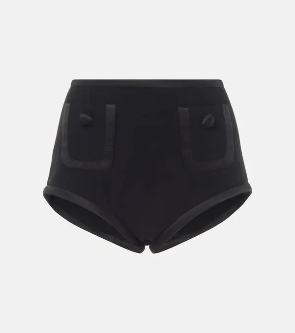 Dolce & Gabbana High-rise Wool And Silk Shorts - Black