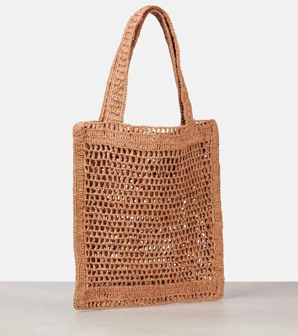 Chloé Raffia-effect Tote Bag - Beige