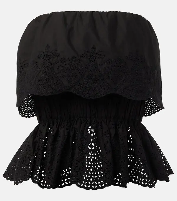 Posse Beryl Peplum Cotton Top - Black