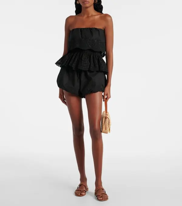 Posse Beryl Peplum Cotton Top - Black