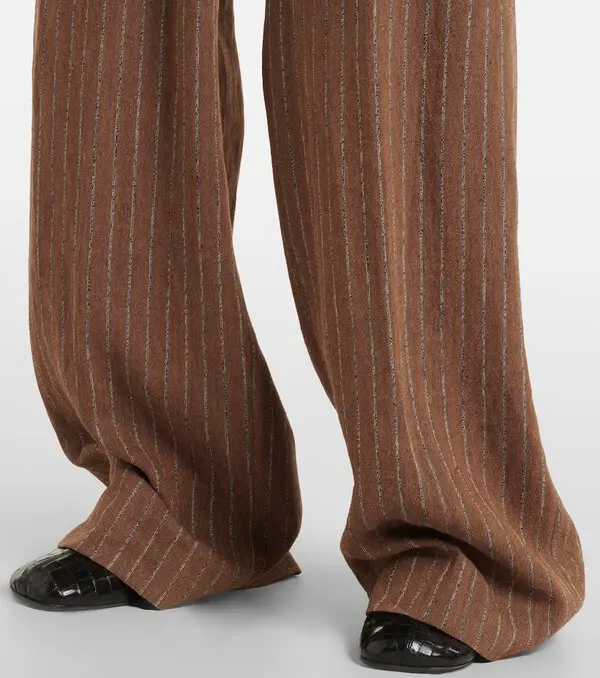 Dries Van Noten Linen-blend Wide-leg Trousers With Detachable Belt