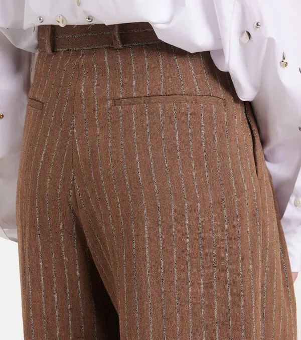 Dries Van Noten Linen-blend Wide-leg Trousers With Detachable Belt