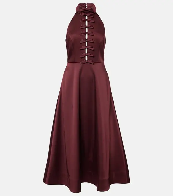 Rebecca Vallance Merlot Satin Cocktail Dress