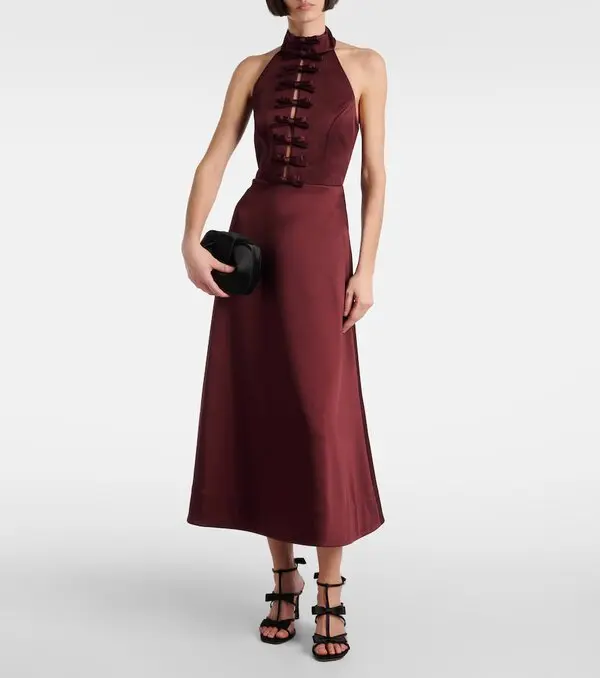 Rebecca Vallance Merlot Satin Cocktail Dress