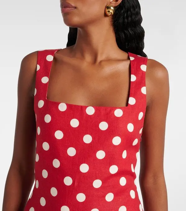 Posse Alice Polka-dot Linen Mini Dress