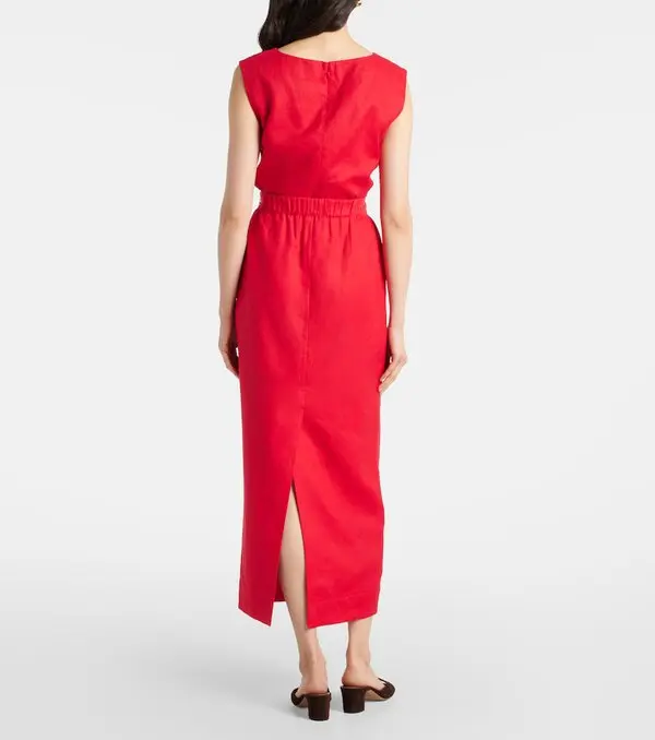 Posse Bonnie Linen Pencil Skirt