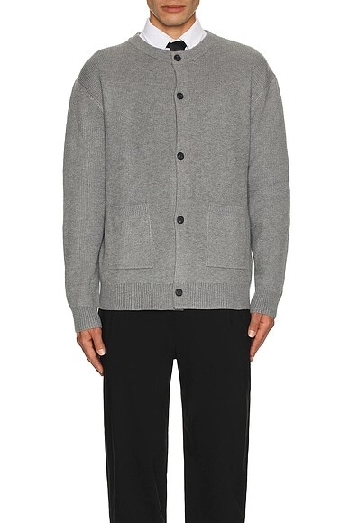 WAO Wool Blend Round Neck Cardigan