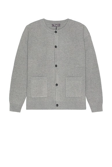 WAO Wool Blend Round Neck Cardigan