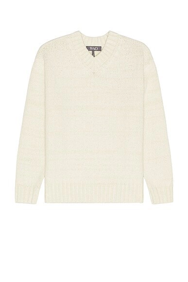 WAO Slub Yarn V-neck Sweater