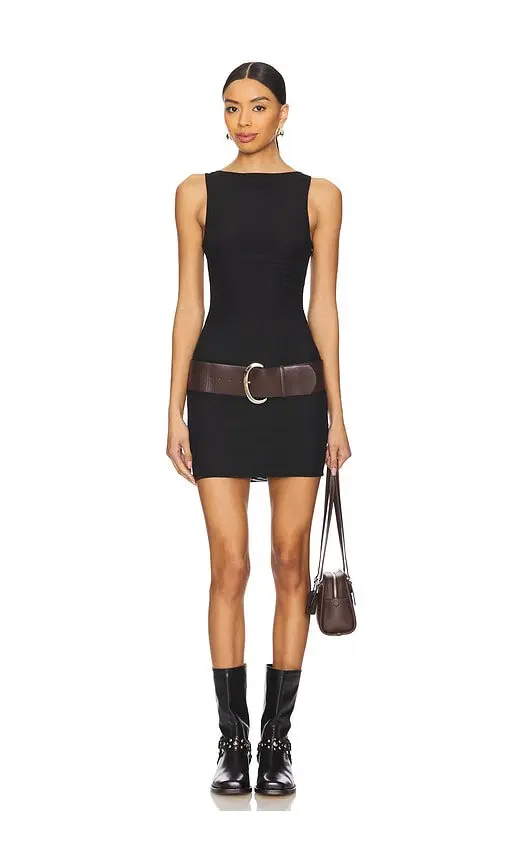 Superdown Sleeveless Belted Mini Dress - Black