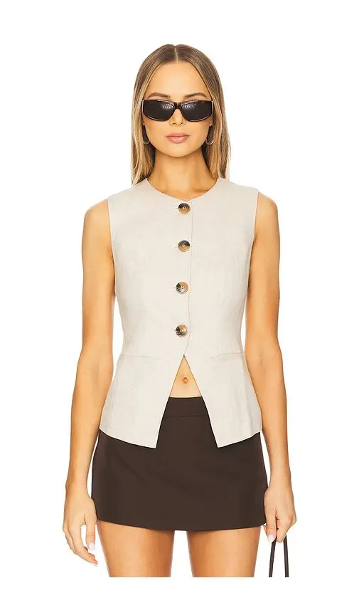 Heartloom Emerson Linen Waistcoat - Neutral