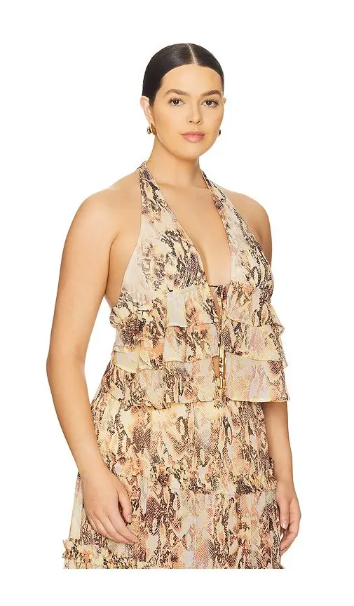 AFRM Blythe Halter Neck Top - Cream
